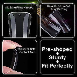 120PCS Clear Square Nail Tips,Short Nail Tips Full Cover Natural Crystal Duck Feet Styel for Wide French False Nail Extension, Acrylic Nails Professional for Y2K-inspired Designs(12 Size Clear)