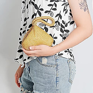 Women's Handbag 1920s Bling Rhinestones Purse 20s Gatsby Crystal Evening Clutch Bag for Halloween Carnival Birthday Wedding Party Christmas Valentine's Day Gold