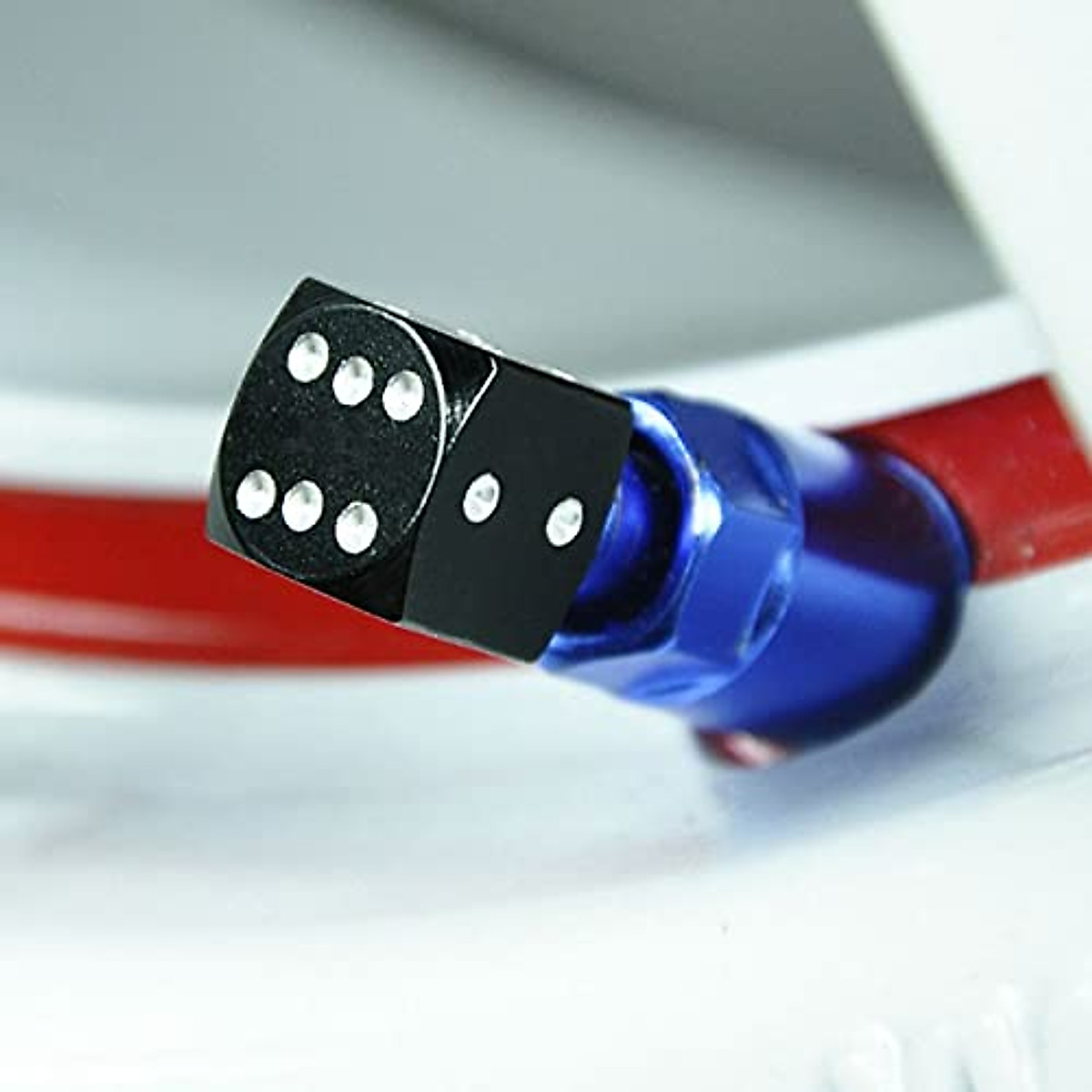 SUWEILE SZSZ 5pcs Aluminum Dice Valve Caps Tire Air Valve Stem Cap Cover for Car Trunk Mountain Road Bike Bicycle Wheel 0212 (Color : Gold)