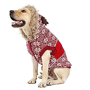 Cartoon Pet Reindeer Christmas Elk Costume Dog Puppy Hoodie Coat Jacket Clothes Soft Coral Velvet Fleece