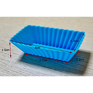 RMADA Silicone Rectangular Reusable Baking Cups Nonstick Liners