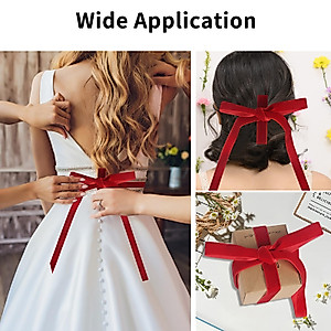 1/4" X 20 Yards Red Velvet Ribbon for Christmas Tree Wreath Decoration Handmade Crafts Ornaments Gift Wrapping & Bow Making