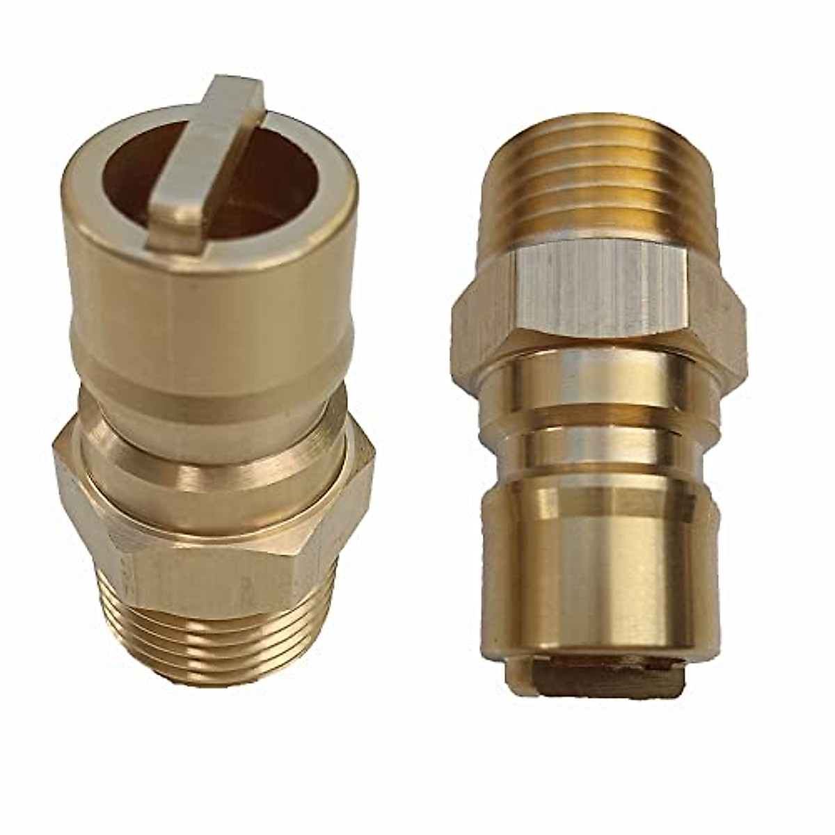 HHXS 1/2" Natural Gas Quick Connect Disconnect Kit with Male Insert Plug Solid Brass 1/2 inch Natural Gas Propane Fitting Connector