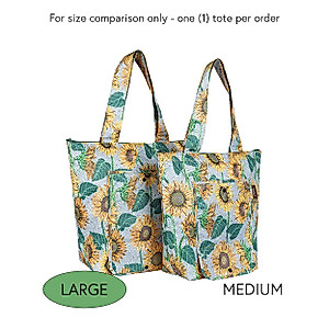 Sachi Heavy Duty Leak Proof Market Tote (Medium, Sunflower)