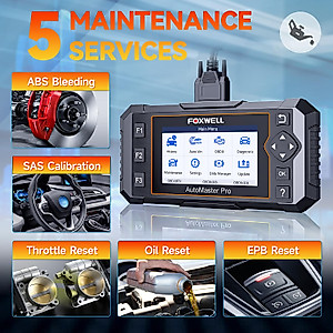 2024 Newest FOXWELL NT614 Elite OBD2 Scanner with 5 Resets ABS Bleeding/SAS Calibration/Oil/EPB/Throttle, Code Reader Scan Tools with Battery Test, ABS SRS Engine Transmission Car Scanner for All Cars