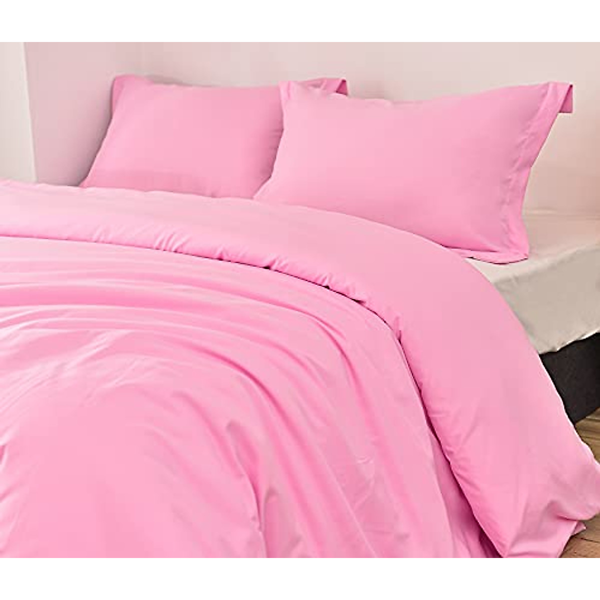 Colourful Snail Duvet Cover 3 Piece Set, Ultra Soft Double Brushed Microfiber Comforter Cover with Zipper Closure and Corner Ties, Queen, Pink