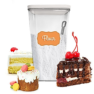 Kitchen Discovery Flour or Sugar Container with Lid and Spoon Airtight 6.5L Food Storage Container Also Retains Freshness of Cereal, Snacks and Coffee – Multipurpose Storage with Spoon