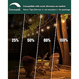 ACOHOOK 100FT Globe Outdoor Lights String, Dimmable LED Patio String Light with 34 G40 Shatterproof Plastic Bulbs, Waterproof Commercial Hanging Lights for Outside Party Porch Backyard Bistro