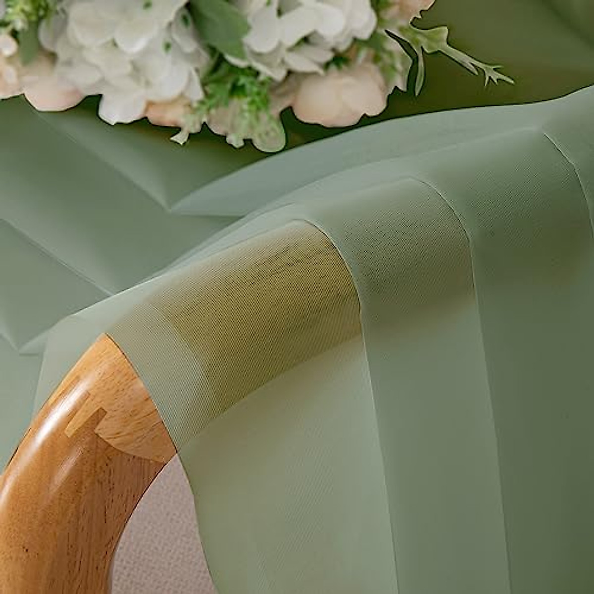 Aiyufeng Sheer Bedroom Curtains 2 Panel Sets 84" Inch Length - Transparent Light Weight Soft Sage Window Treatment Panels for Study Room/Living Room/Guest Room, Per Panel W40 X L84 inches