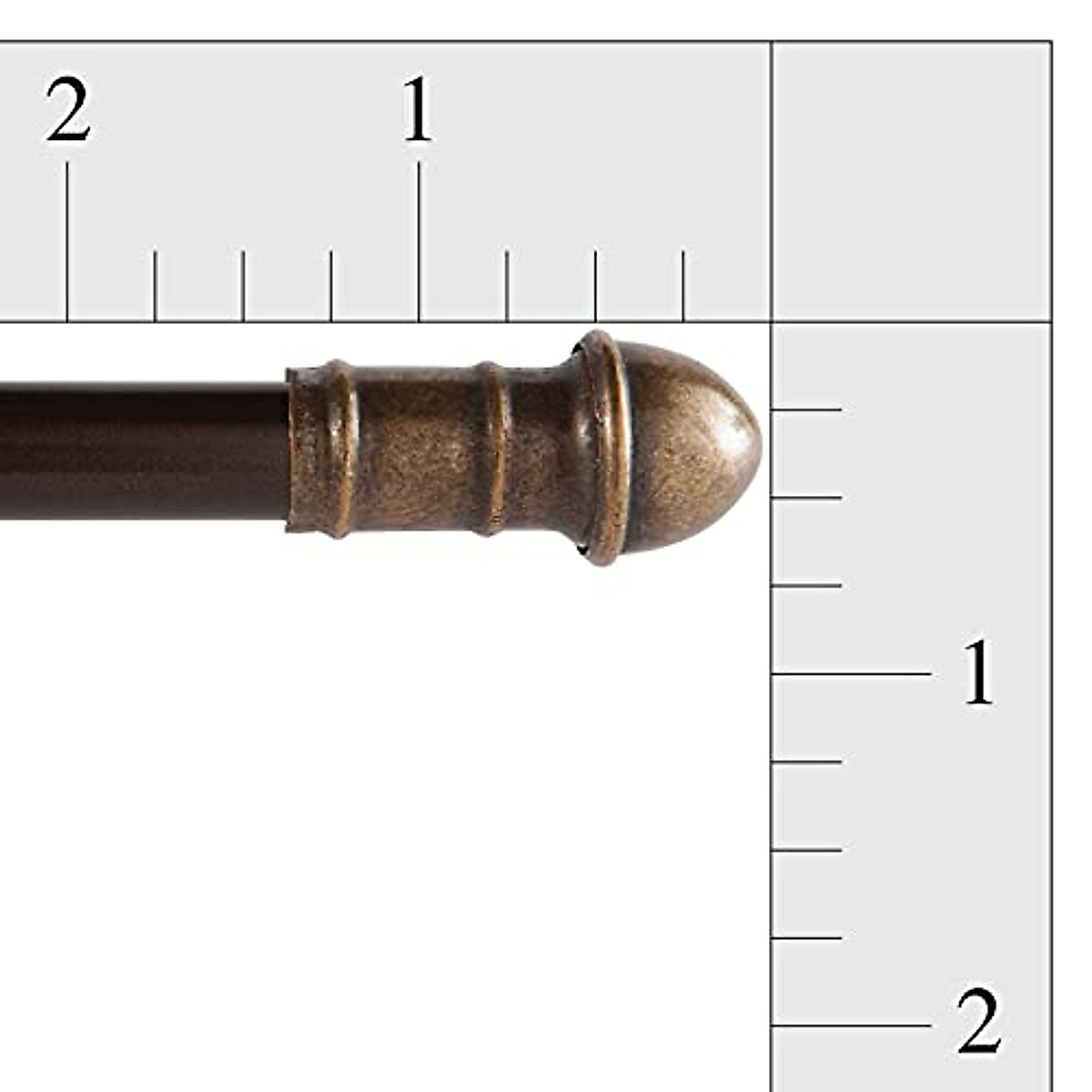 Interior Living 28-48 in. Adjustable Petite Café Curtain Rod, 2-Pack, 7/16 in. Diameter, Bronze