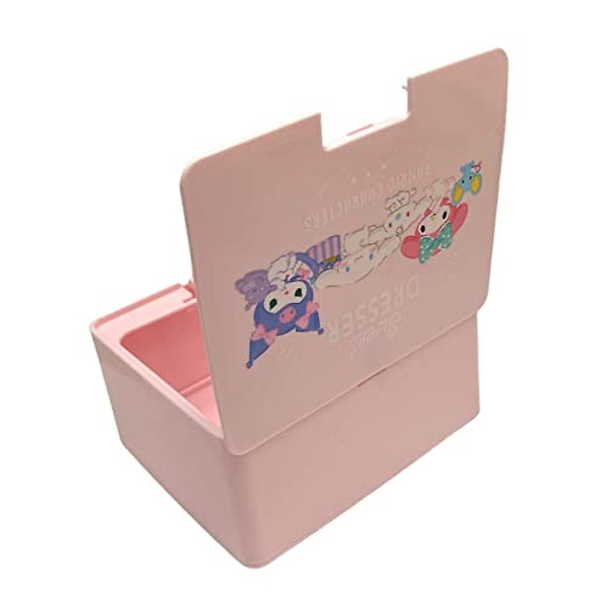 Friend Sanrio My Melody × Kuromi × Cinnamoroll Cute Box with One Touch Open Lid, Makeup Case, Accessory Case, Cosmetic Case, 4.2in x 3.5in x 2.1in