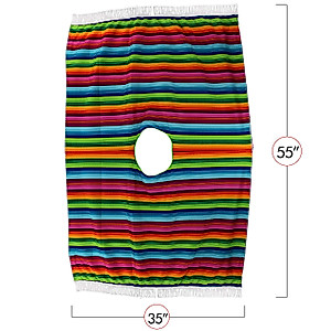 Skeleteen Mexican Serape Poncho Costume - Cinco De Mayo Mexican Fiesta Ponchos for Adults and Kids