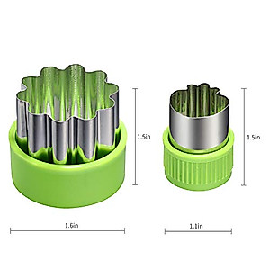24 pcs Vegetable Cutter Shapes Sets Cookie Cutters Fruit Stamps Mold with 20 pcs Food Picks and Forks for Kids