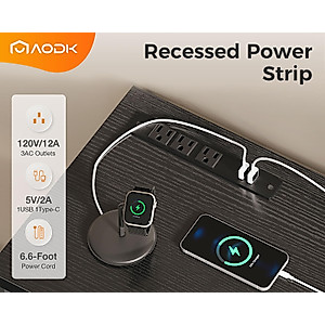 AODK Dresser with LED Lights and Charging Station, 52-Inch Long Dresser for Bedoom with 7 Large Storage Drawers, Fabric Dresser TV Stand with Open Shelves, Dark Grey