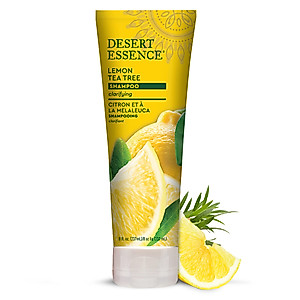Desert Essence Lemon Tea Tree Shampoo - 8 Fl Ounce - Removes Excess Oil - Revitalizes Scalp - Strengthens & Protects Hair - Maca Root Extract - Soft, Smooth & More Manageable