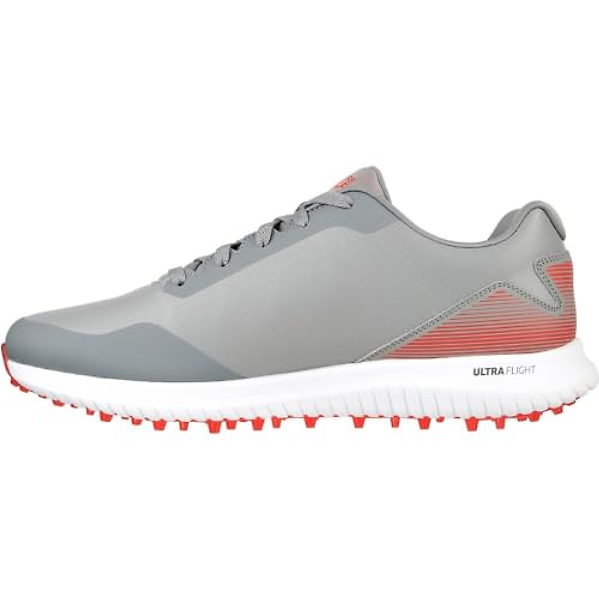 Skechers Men's Max 2 Arch Fit Waterproof Spikeless Golf Shoe Sneaker, Gray/Red, 9.5 Wide