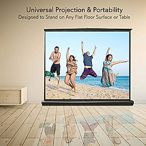 Pyle 50" Inch Portable Projector Screen - Portable Floor Standing Fold-Out Roll-Up Tripod Manual, Office Presentation, Quick Assembly - PRJTP53