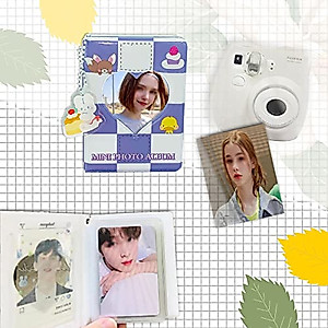 3 inch Mini Photo Album, Kpop Photocard Binder Photocard Holder Book Collect Book Butterfly Love Heart Hollow Photocard ID Holder with Cute Pendant 40Pockets (3inch purple duck)