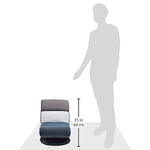 Amazon Basics Swivel Compact Adjustable Foam Floor Chair, Blue, White, Grey, 26"D x 16.5"W x 20.5"H