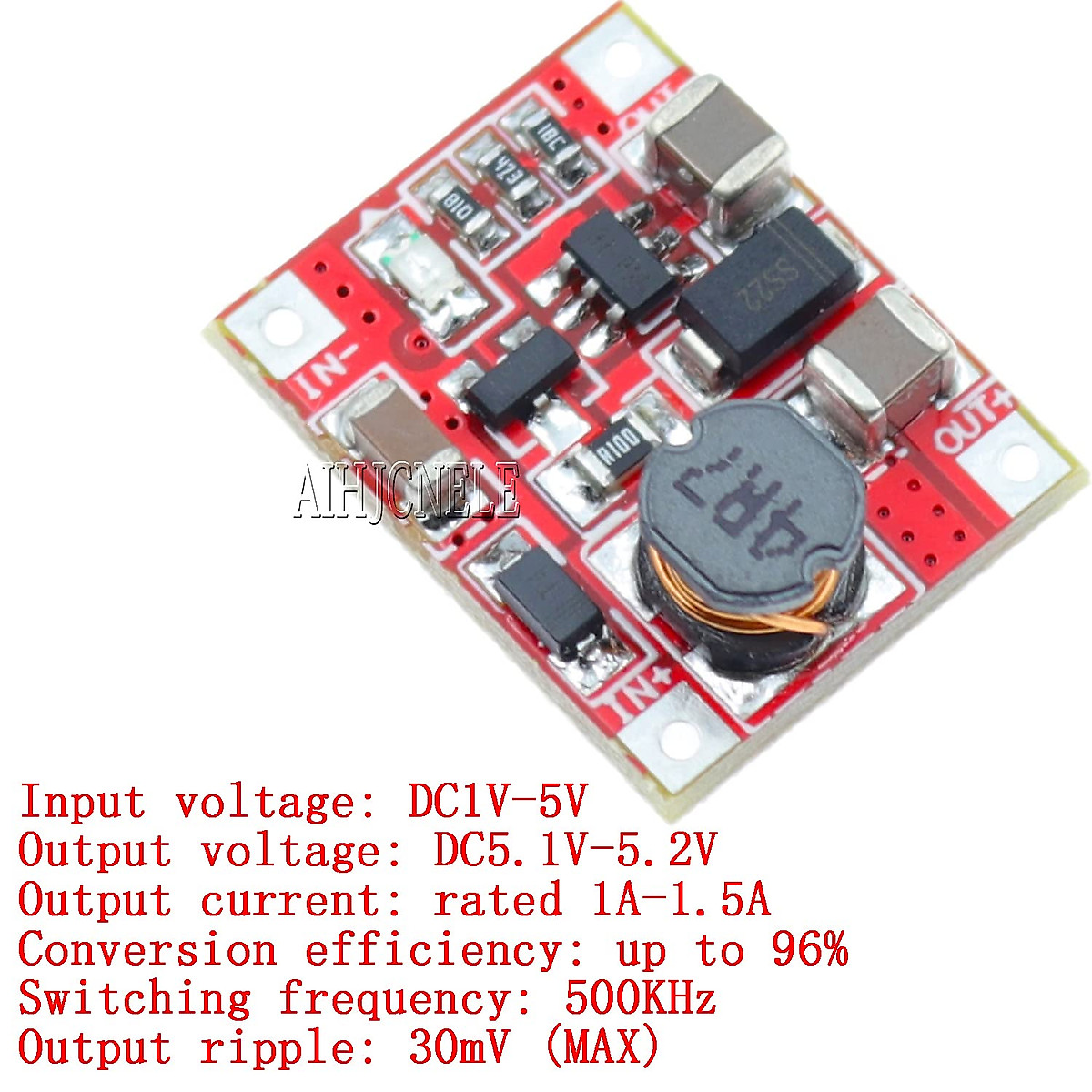 AIHJCNELE 3Pcs RT9266 DC Boost Module 1V~5V 3V 3.7V to 5.1V 5.2V 1A Single Lithium Battery Step Up Power Board DIY Portable Source Charger Repair Accessories with LED Indicator Light (RT-9266)