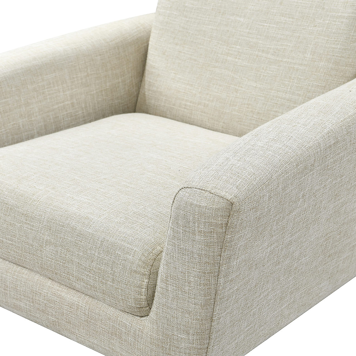 Tiokop Mid Century Modern Upholstered Fabric Accent, Living Room, Bedroom Leisure Single Sofa (Metal Legs), TV armrest seat, Suitable for Small Space Home, Office, Coffee Chair, Beige