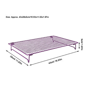 Baking Rack, Cooling Rack Iron Mesh Design Lightweight, Dishwasher Safe Easy To Clean Cookie Cooling Racks For Roasting Meats Fruits Vegetables 16.93x11.02x1.97in