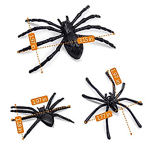 Realistic Plastic Spider Toys Halloween Decorations Fake Spider Toys for Kids 50pcs