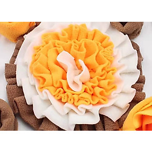 ISMARTEN Rabbit Foraging Mat, Polar Fleece Pet Snuffle Pad Bed, Interactive Feed,Treat Dispenser for Rabbits Chinchillas Ferrets Bunny Guinea Pigs (Cake)