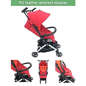 Baby Stroller Accessories Adustable Armrest,Compatible with GB Pockit+ All City (PU Leather Armrest), 1 Count (Pack of 1)-L8