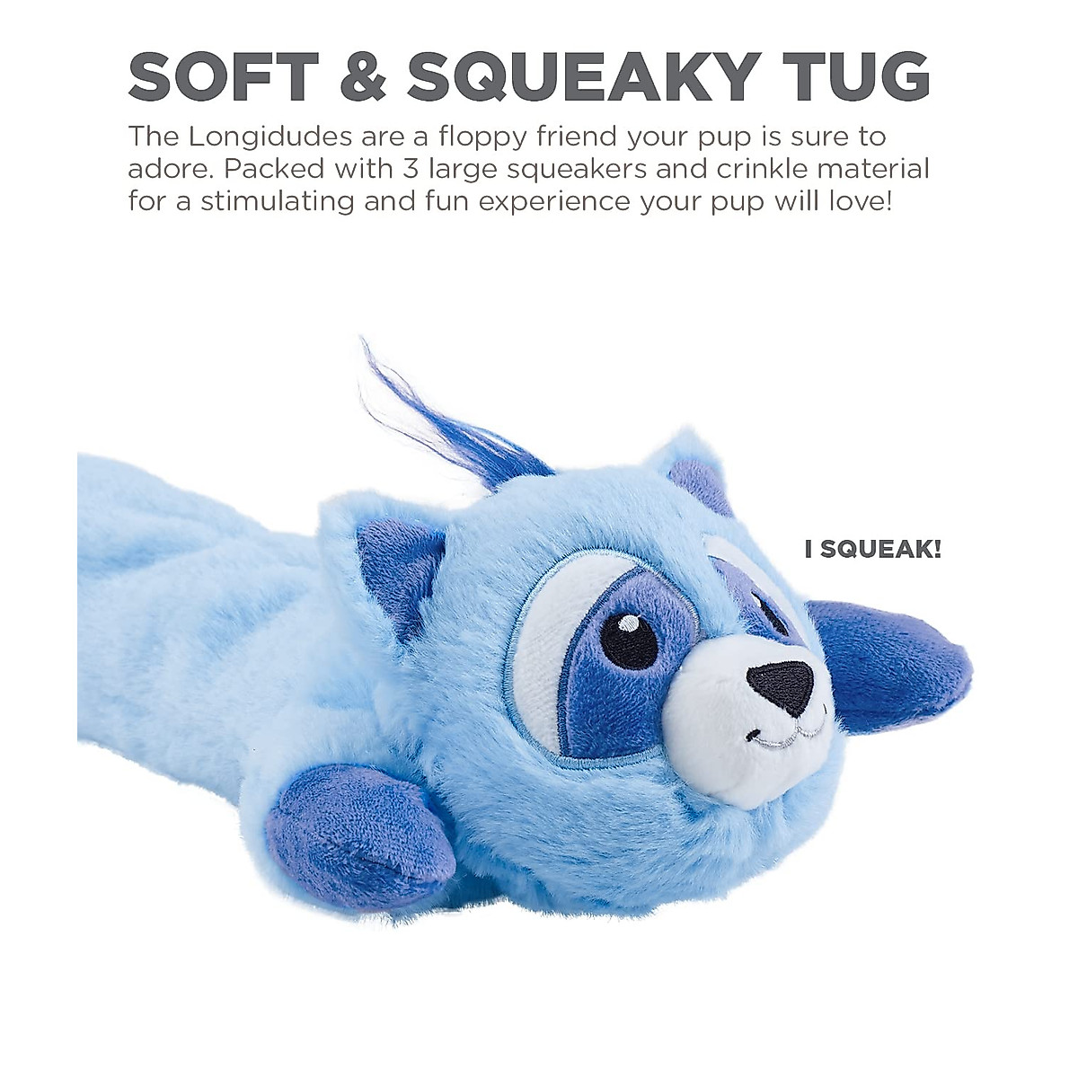 Outward Hound Longidudes Raccoon Plush & Squeaky Dog Tug Toy