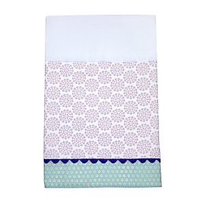 Carter's Zoo Jungle/Safari 4 Piece Nursery Crib Bedding Set, Lavender/Aqua/White