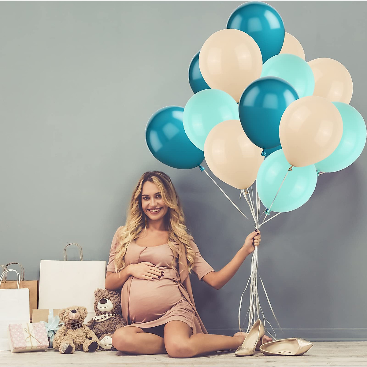 Pink White Party Balloons, Pink White Balloons Garland Arch Kit, 93 Pack 18/12/10/5 Inch Different Sizes Wedding Balloons for Birthday Baby Shower Bridal Festival Anniversary Decorations