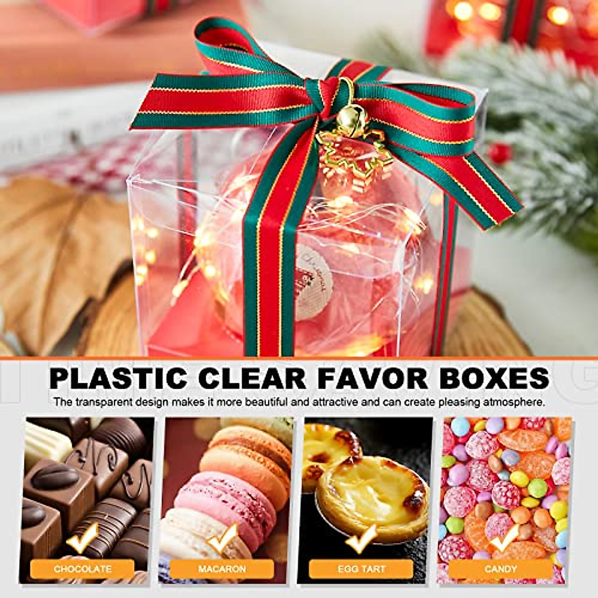 Tanstic 30Pcs Plastic Clear Favor Boxes for Gifts, 3 Sizes Clear Gift Boxes Transparent Cube Boxes Candy Gift Box Plastic Gift Boxes for Dessert Candy (2.3x2.3x2.3 inch, 3.1x3.1x3.1 inch, 4x4x4 inch)