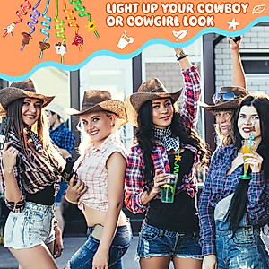 24 Pieces Western Cowboy Party Favors Cowgirl Straws Reusable Drinking Plastic Straws Kids Western Party Supplies for Birthday Baby Shower