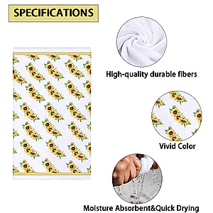 Set of 2 Watercolor Sunflower Kitchen Dish Towel 18 x 28 Inch, Seasonal Spring Summer Sunflower Truck Tea Towels Dish Cloth for Cooking Baking