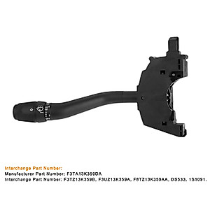 F3TA13K359DA Turn Signal Switch Dimmer Windshield Wiper Switch Replacement for Ford 1992-1997 Replace # F3TZ13K359B F3UZ13K359A F8TZ13K359AA DS533 1S1091