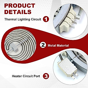 Puxyblue Upgraded WB30T10133 Range 9" Dual Radiant Surface Element fit for GE Electric Range Cooktop Replace Part 1474218,EAP2321567,PS2321567,AP4345739-Meet OEM Spec 5 year Warranty