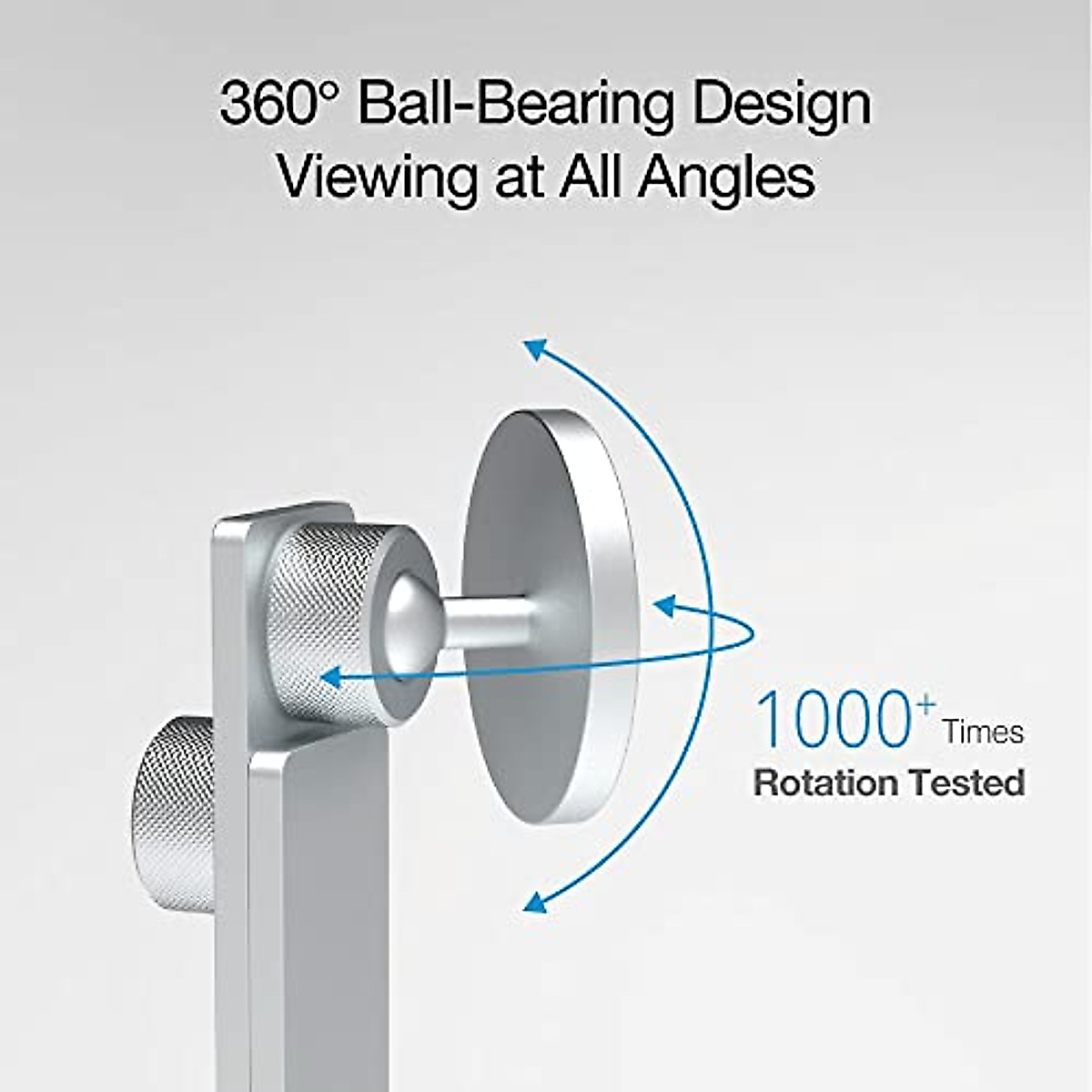 AluDisc Pro 360°-Directional Magnetic Aluminum Desk Phone Stand Tilt Swivel Rotate Angle Adjust Height 12" for All iPhone 15/14/13/12 Samsung Galaxy Note All Smartphones and Nintendo Switch (ST-520SI)