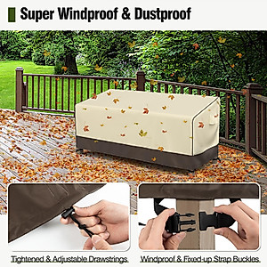 MR. COVER 80Inch Outdoor Couch Cover and 35 Inch Patio Chair Covers Combo Set, Moisture-proof & UV-protection, Brown & Khaki