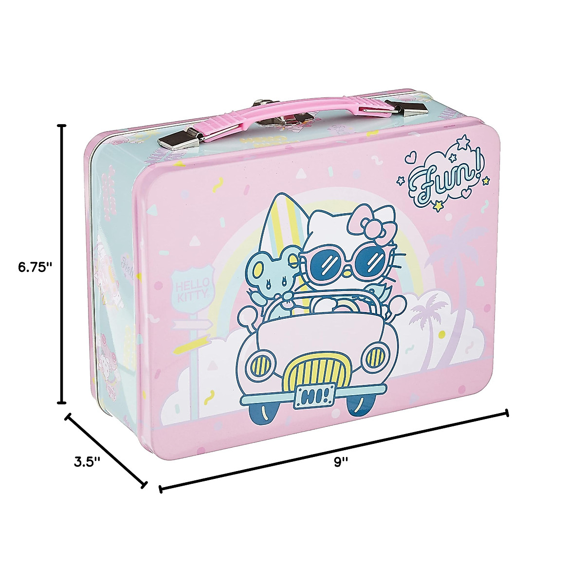 The Tin Box Company Hello Kitty XL Tin Lunchbox with Window , Pink