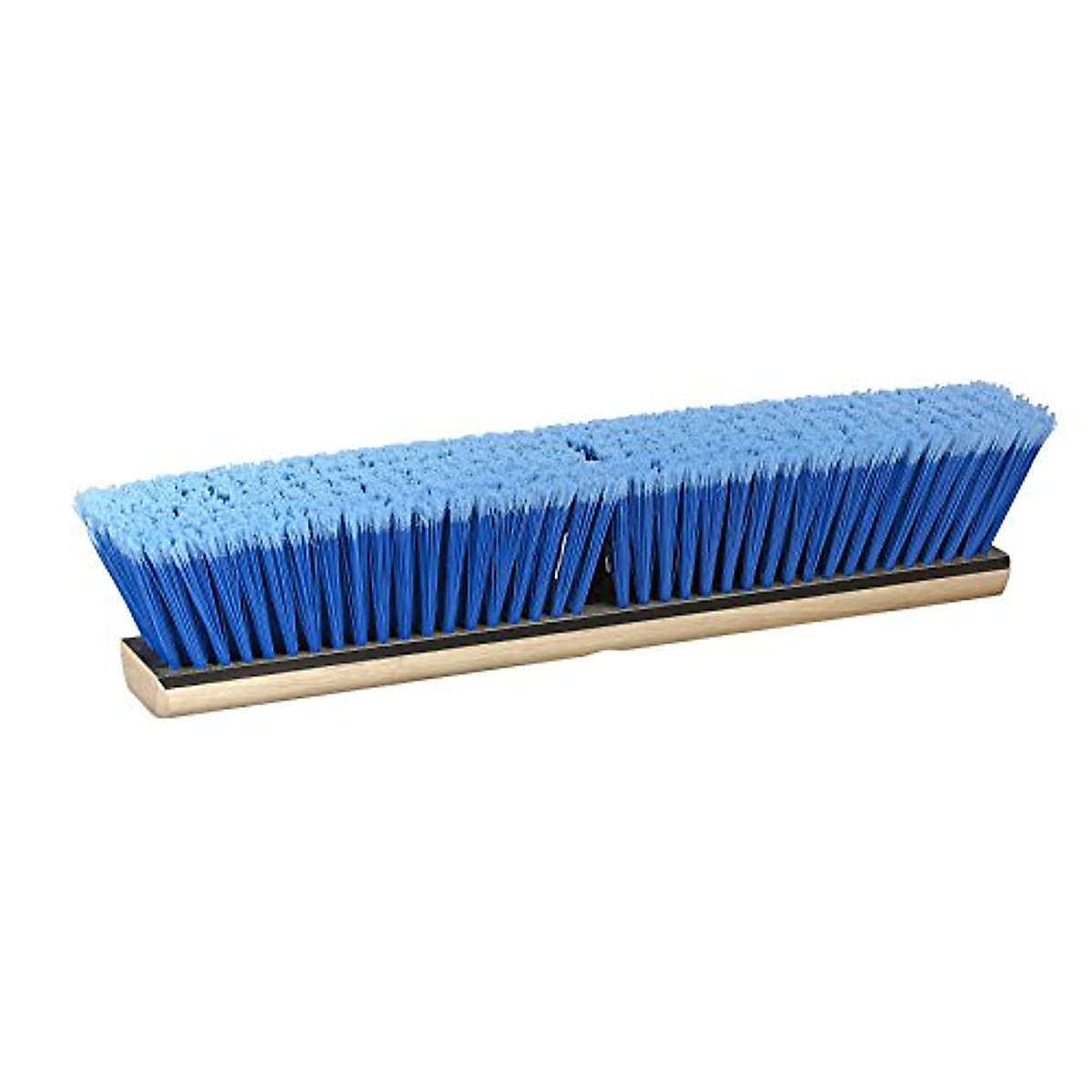 M2 Professional 24 Inch Blue Flagged Tip Heavy Duty Push Broom Head with Hardwood Block - Fine Sweep (Case of 12)