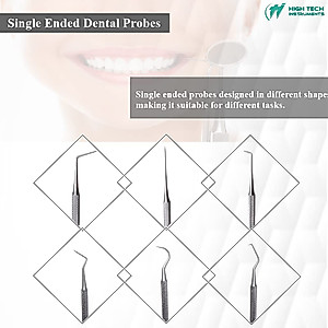 15 Pcs Oral Hygiene Kit Plaque Remover Professional Dental Picks Set Double & Single Ended Picks + Scraper, Mouth Mirror & Tweezers for Gum Care Cleaning Set Stainless Steel with Carrying Case