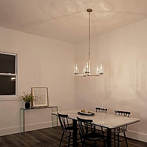 KICHLER Crosby 22.25" 5 Light Chandelier Clear Glass Brushed Nickel, White