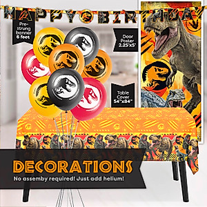 Unique Jurassic World Birthday Party Supplies | Jurassic Park Birthday Party Supplies | Jurassic World Party Supplies Decorations | Door Poster Backdrop, Balloons, Banner, Tablecloth, Plates,