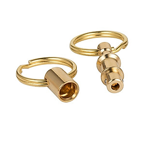 Dilidou 3 Pack Quick Release Keychain, Detachable Pull Apart Keychain, Double Spring Split Snap Separate Chain Convenience Accessory, Brass, Gold