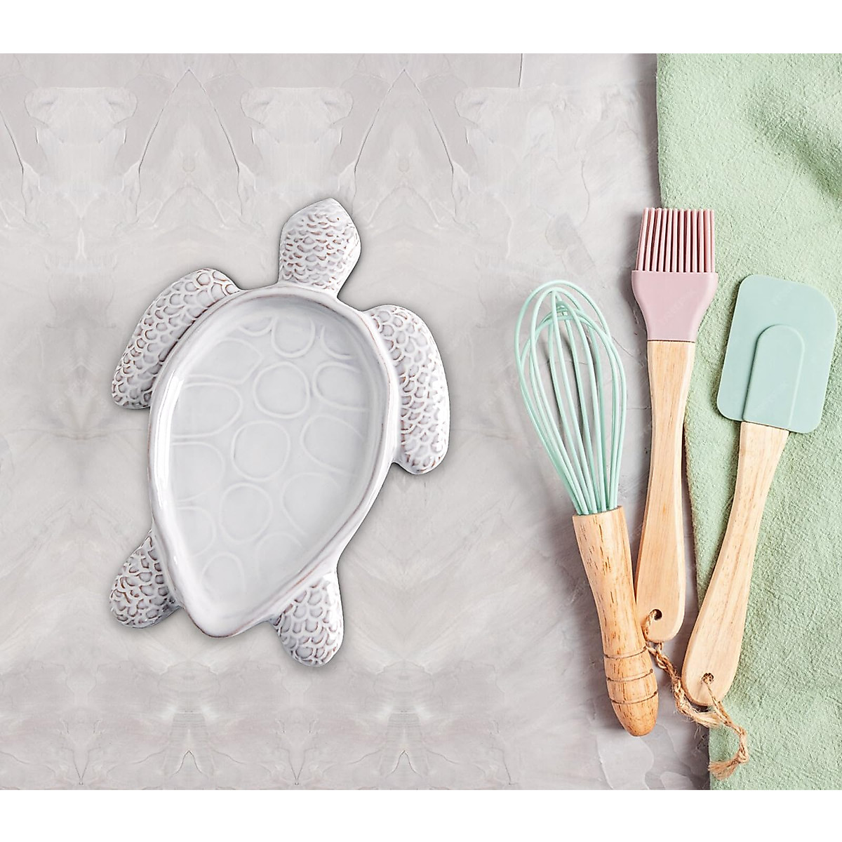 Turtle Spoon Rest For Stove Top Spoon Rest For Kitchen Counter Ceramic Spoon Rest Cooking Spoon Holder Cooking Utensil Rest Large Size Le Creuset Spoon Rest Spoon Reat
