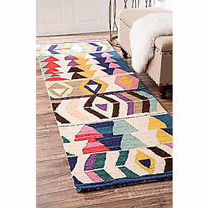 nuLOOM Ofelia Bohemian Wool Runner Rug, 2' 6" x 8', Multi