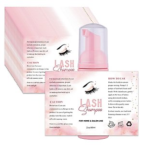 50PCS Lash Shampoo Label Stickers for Bottle, Lash Extension Stickers for Foam Pump Bottle Lash Bath Wash Label Personalised Stickers (B)