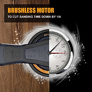 MAXXT Random Orbital Sander Brushless 350W 3A Multi-function Variable Speed Electric Corded Orbital Sanders Machine with 10 Sanding Paper for Woodworking, Drywall Sanding, Polishing (5.0mm Orbit)