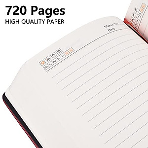 SAYEEC Journal with Pen Set A5 360 Sheets Thick Journal Notebook Large Lined Paper Soft Faux Leather Hardcover Vintage Notebook for Writing,Taking Notes, Anniversary/Birthday/Mother's Day Gift (Dark Red)